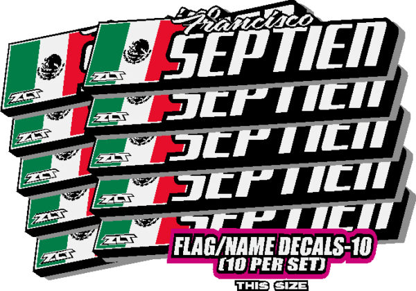 Flag Name Decal - ZLT Motocross Identification
