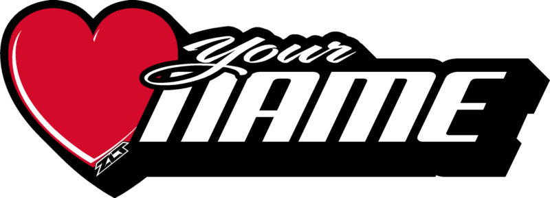 Heart Name Decal - ZLT Motocross Identification