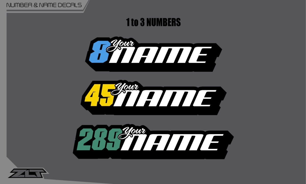 Number & Name Decals - ZLT Motocross Identification